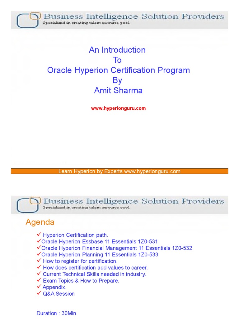 Hyperion Certification | Download Free PDF | Information Technology ...