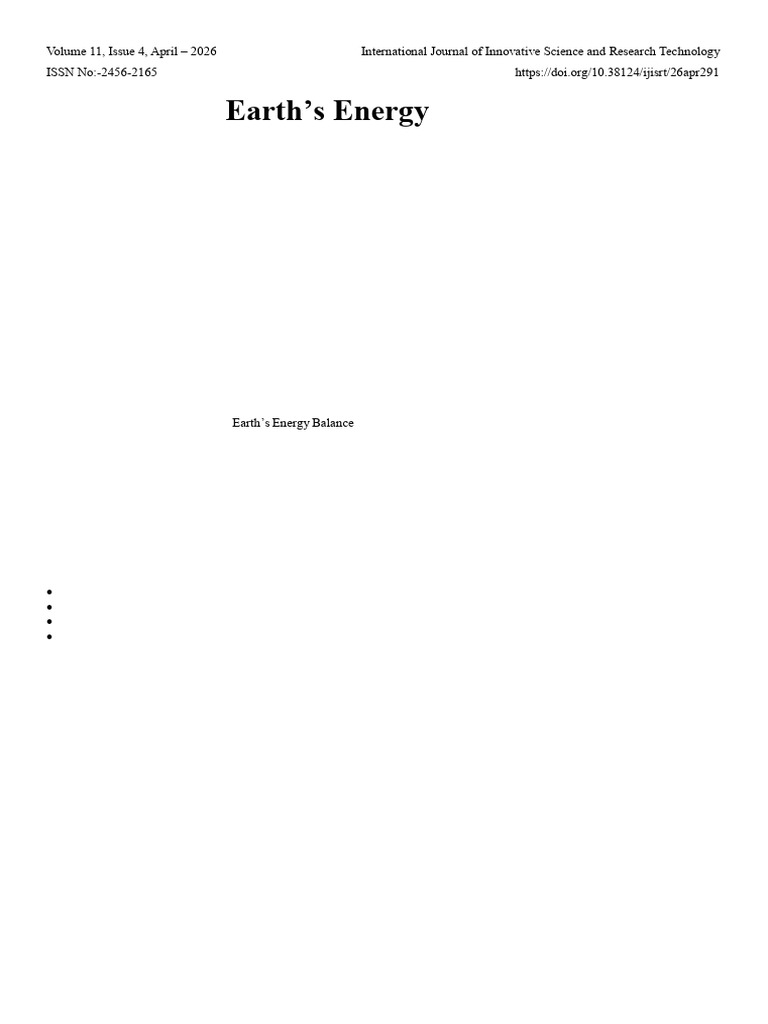 Earth’s Energy Balance | PDF