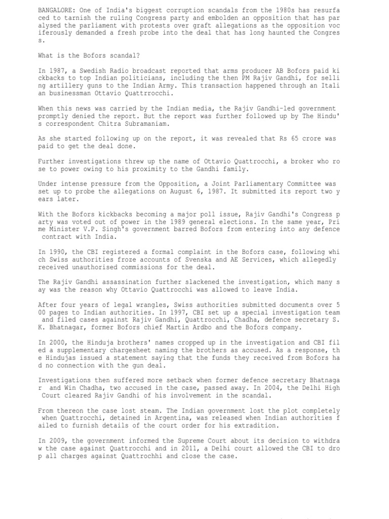 The Bofors Scandal Resurfaces: A Detailed Examination of India's ...