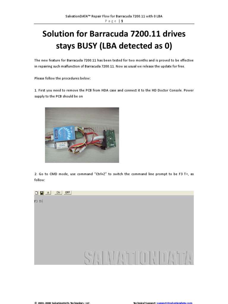 Data Recovery From 0 GB Barracuda 7200.11 | PDF | Command Line ...
