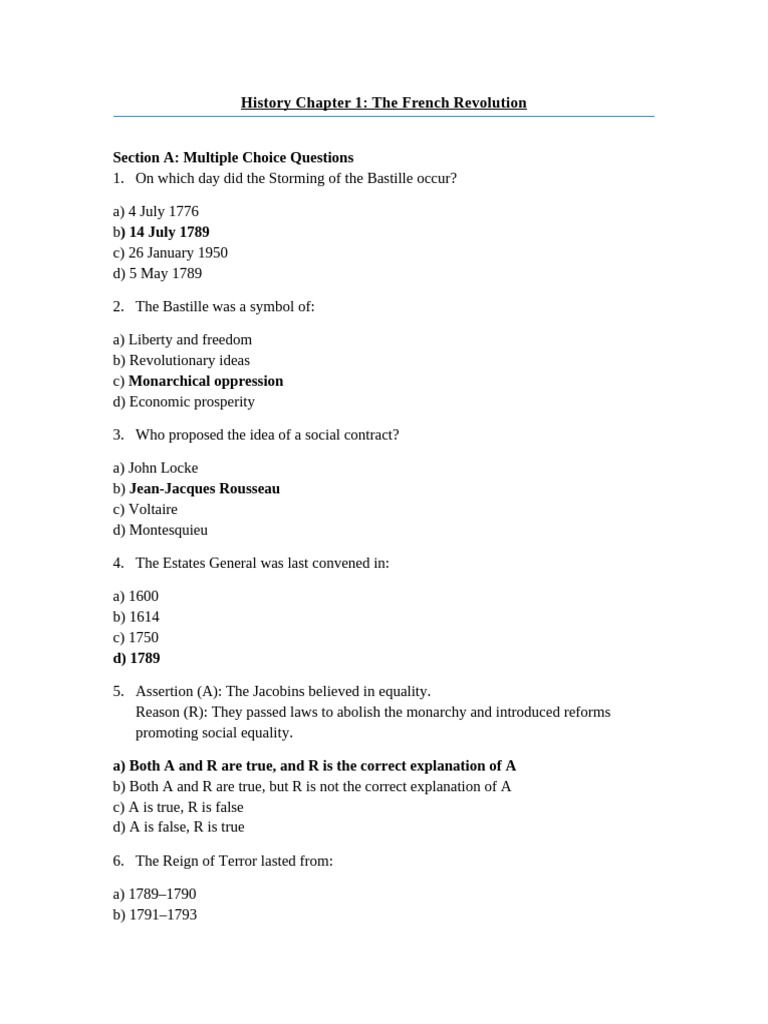 Answer Key Worksheet French Revolution | PDF | French Revolution ...