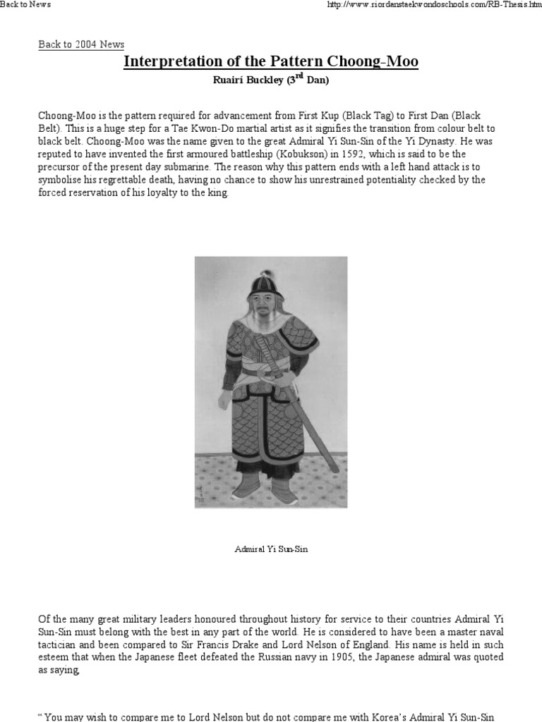 Interpretation of The Pattern Choong-Moo | PDF | Naval Warfare | Warfare
