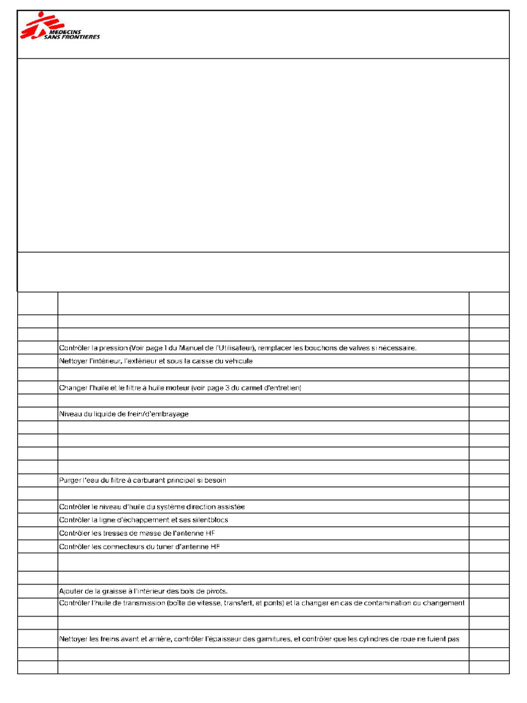 Checklist-Service a FR | PDF | Styles de carrosserie | Véhicule motorisé