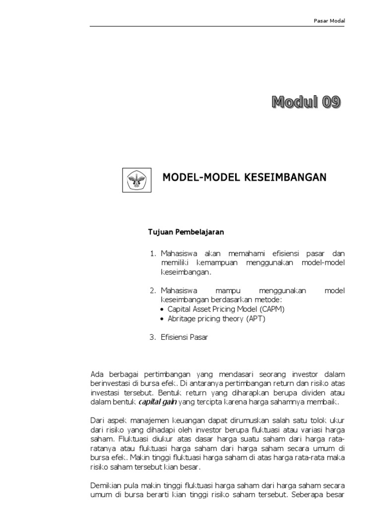 Modul 09 Model Keseimbangan | PDF