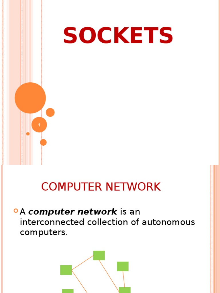 Socket Presentation Pdf Network Socket Port Computer Networking