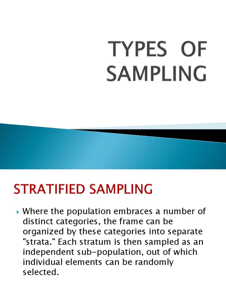 Types of Sampling | PDF | Stratified Sampling | Sampling (Statistics)