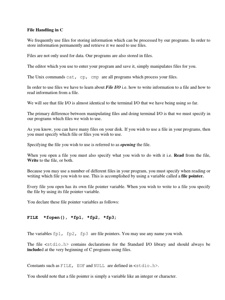File Handling | PDF | C (Programming Language) | Computer File
