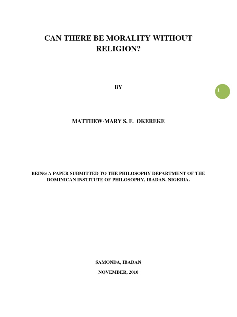 Can There Be Morality Without Religion | PDF | Divine Command Theory ...