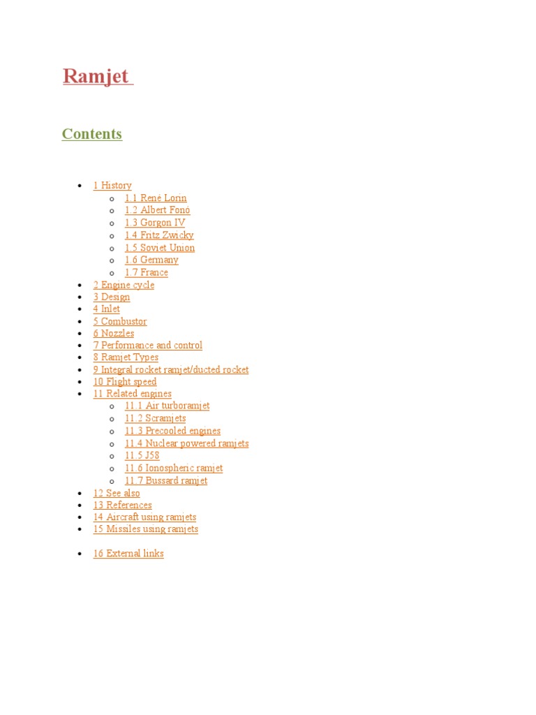 Ramjet | PDF | Jet Engine | Aviation
