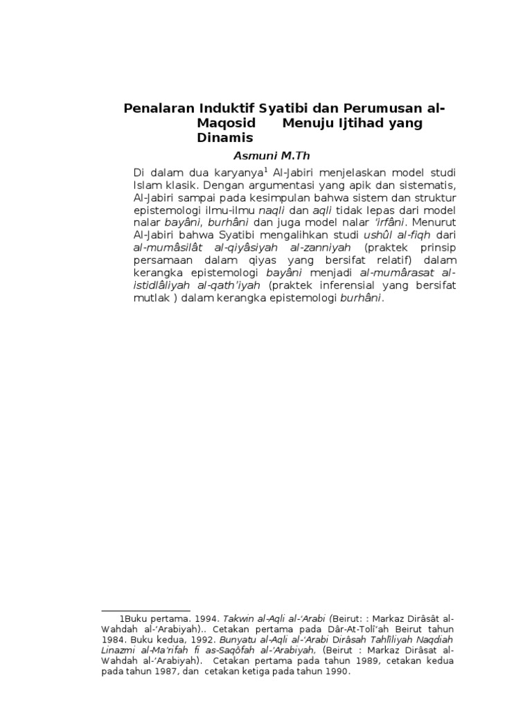 Teori Maqasid Al-Syariah Al-Syatibi (Materi Kuliah) | PDF | Filsafat | Sains & Matematika