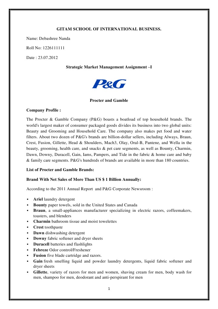 SMM Assignment | PDF | Procter & Gamble | Cleaning Products