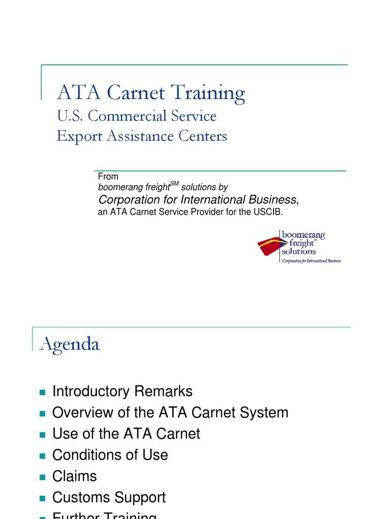 ATA Carnet Training Document | PDF | International Business | Global ...