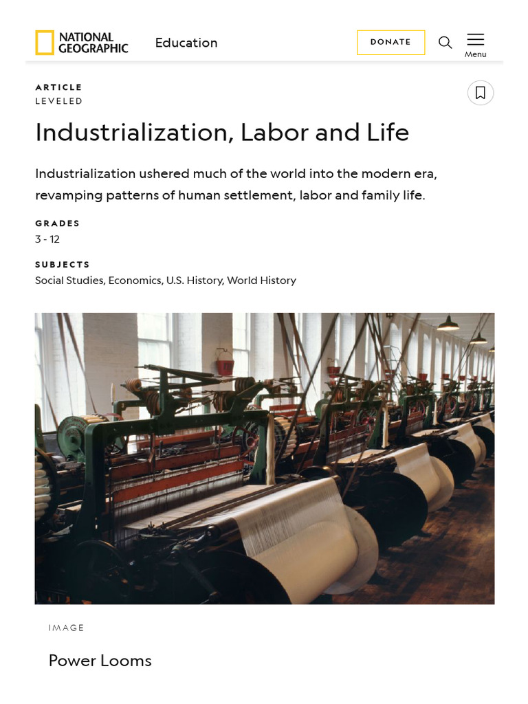 Industrialization Labor and Life | PDF | Industrial Revolution | Factory