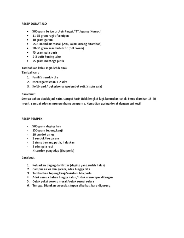 Resep Donat JCO | PDF