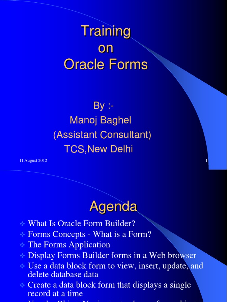 Oracle Forms Training | PDF | Oracle Database | Databases