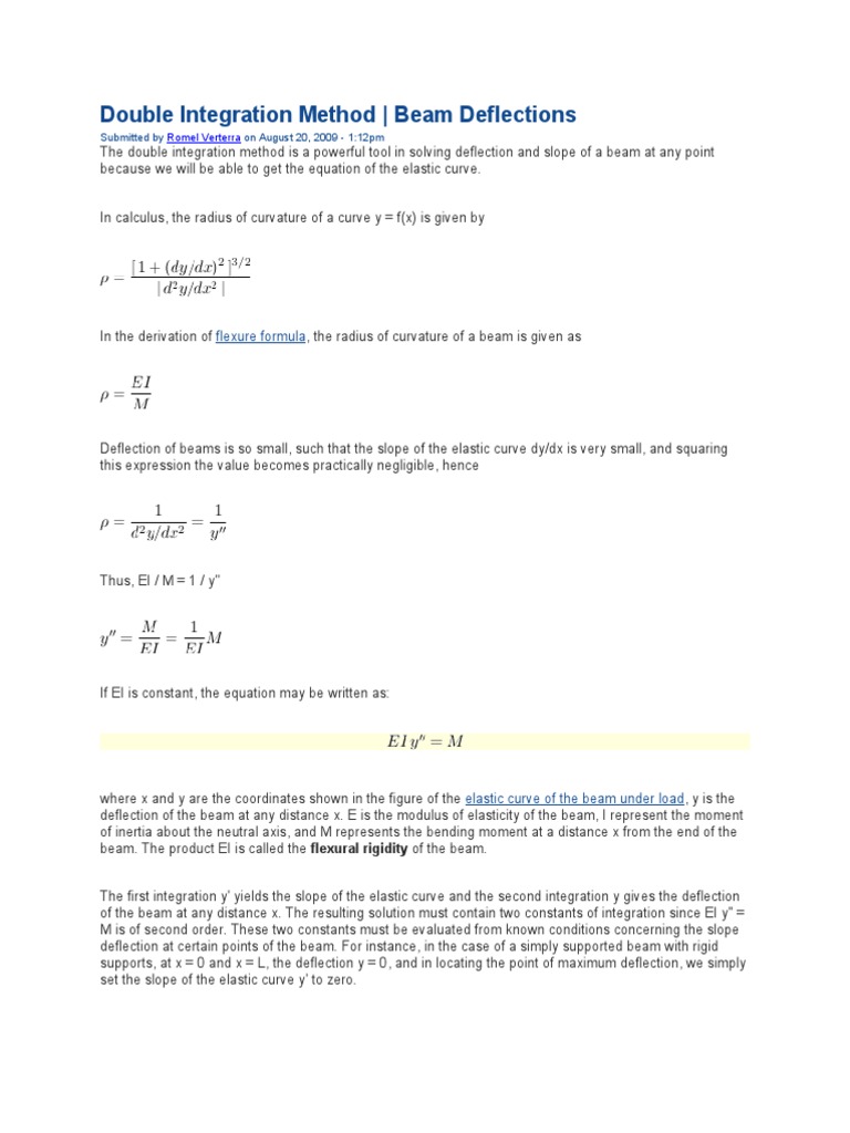 Double Integration Method 605-621 | PDF | Bending | Beam (Structure)