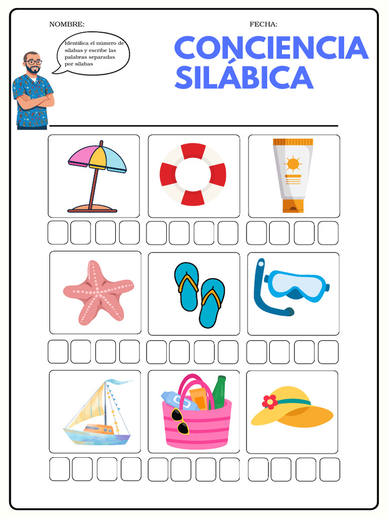Hoja de Trabajo de Lenguaje Conciencia Silábica ESTACIONES DEL AÑO | PDF