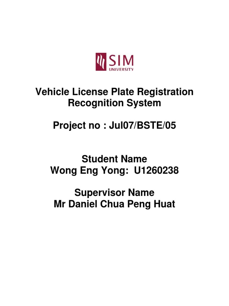 Vehicle License Plate Recognition System | PDF | Artificial Neural ...