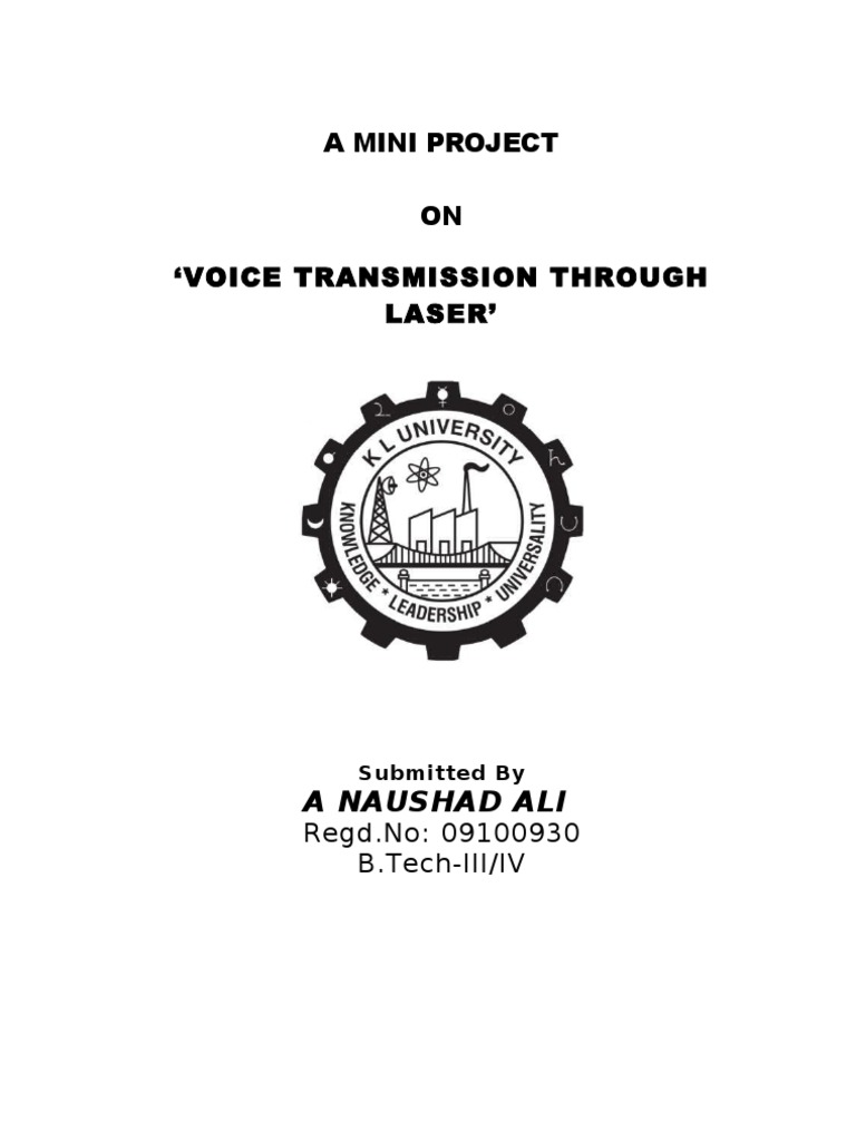 Voice Transmission via Laser Technology | PDF | Bipolar Junction ...