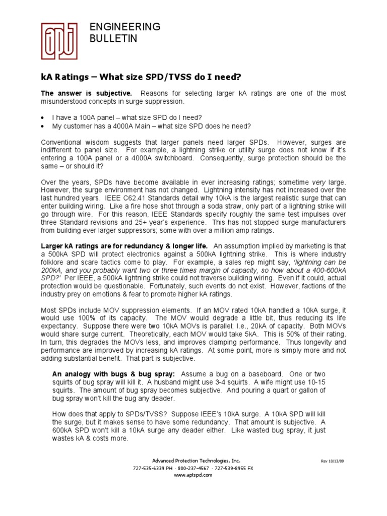 Understanding SPD kA Ratings | PDF | Lightning | Nature