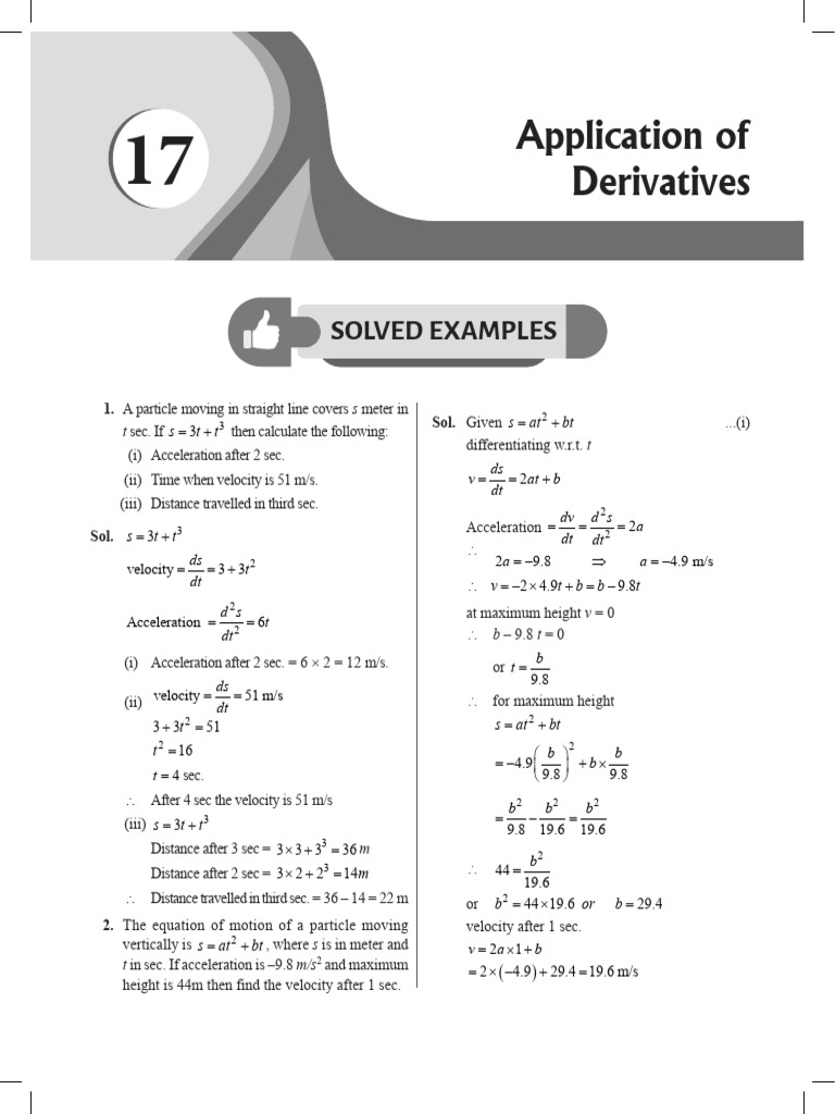 17 Application of Derivatives | PDF | Tangent | Slope