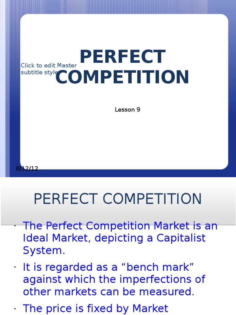 UNIT 5 Perfect Competition | PDF | Perfect Competition | Long Run And ...