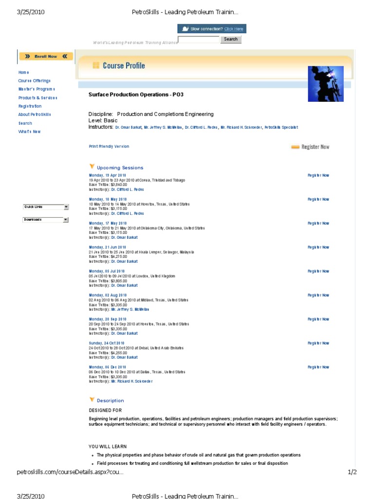 PetroSkills - Surface Production Operations | PDF | Petroleum Reservoir ...