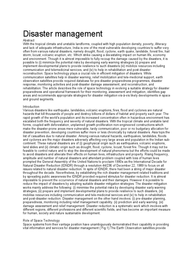 Disaster Management | Flood | Landslide