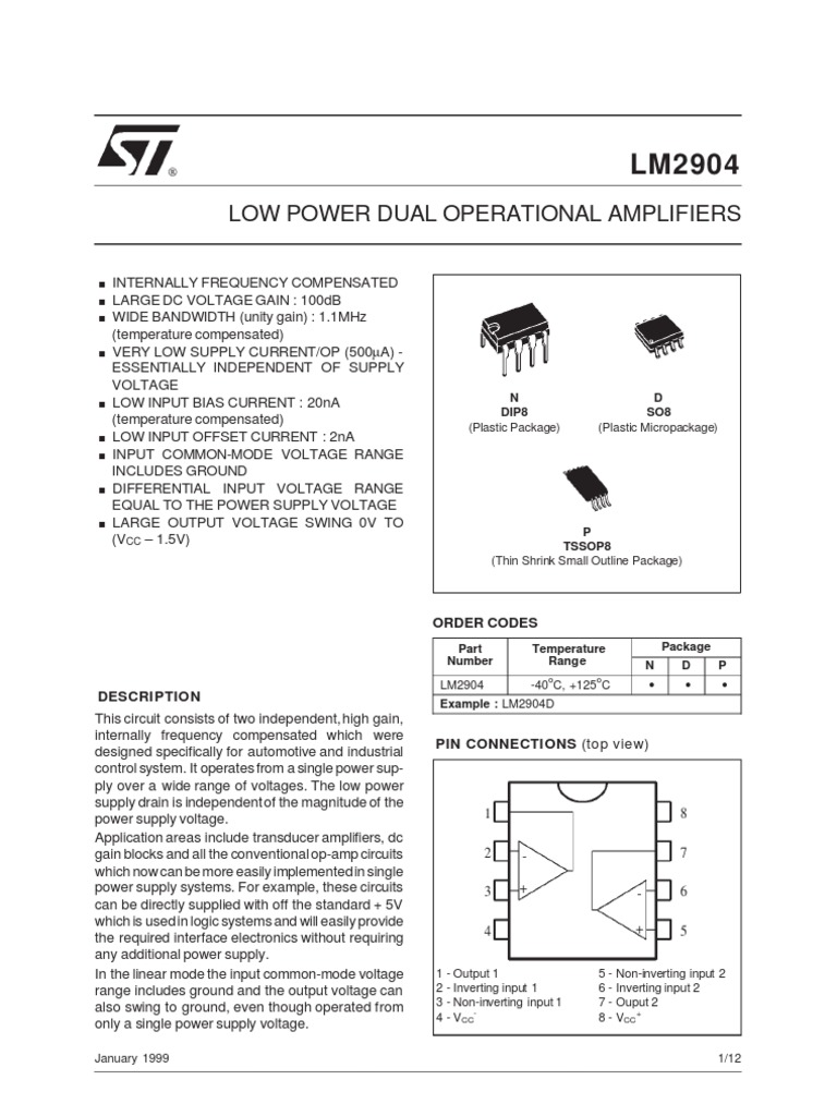 LM-2904 | Operational Amplifier | Analog Circuits