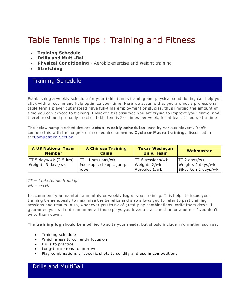 Table Tennis Tip1 | PDF | Flexibility (Anatomy) | Self Care