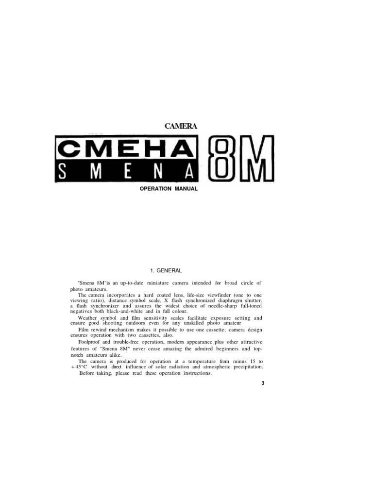 Camera: Operation Manual | PDF