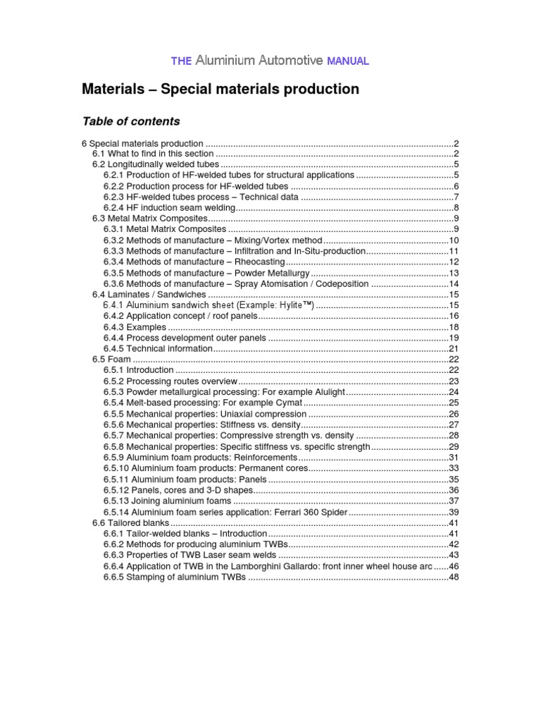 AAM Materials 6 Special Materials Production | PDF | Sheet Metal | Welding