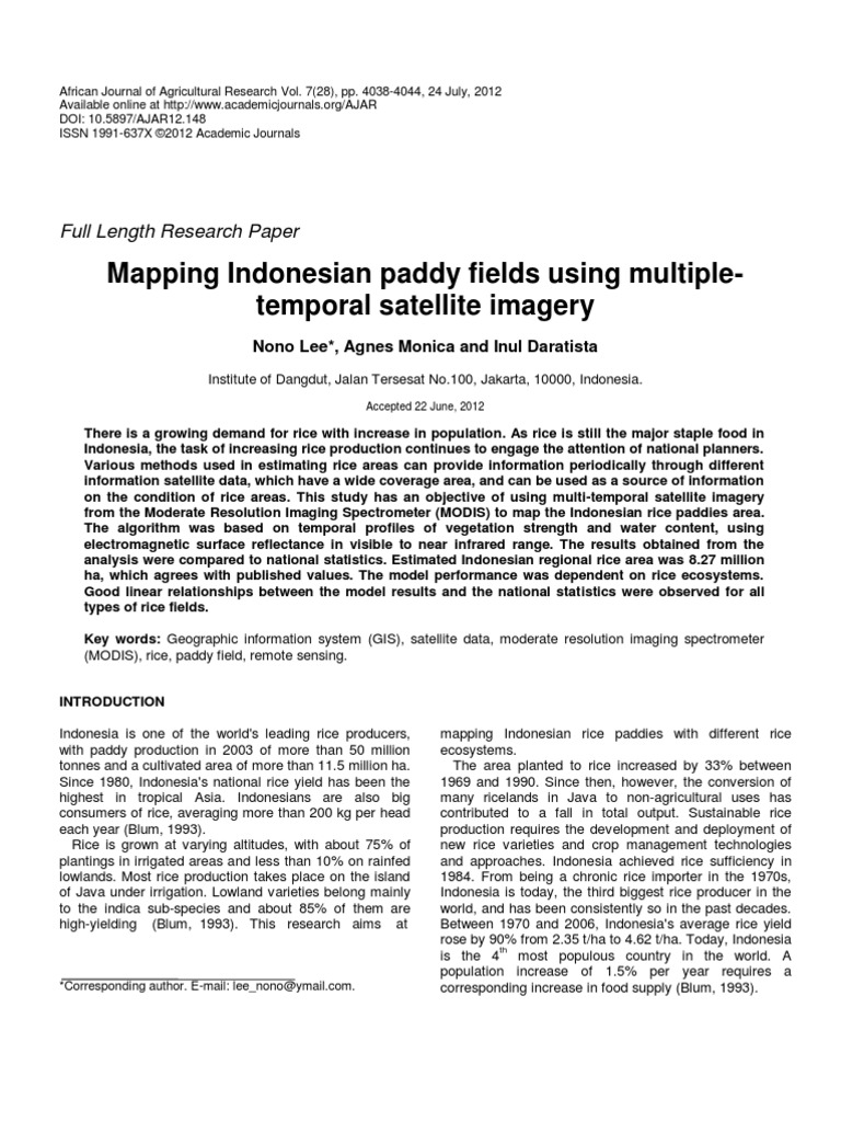 Mapping Indonesian Paddy Fields Using Multiple-Temporal Satellite ...