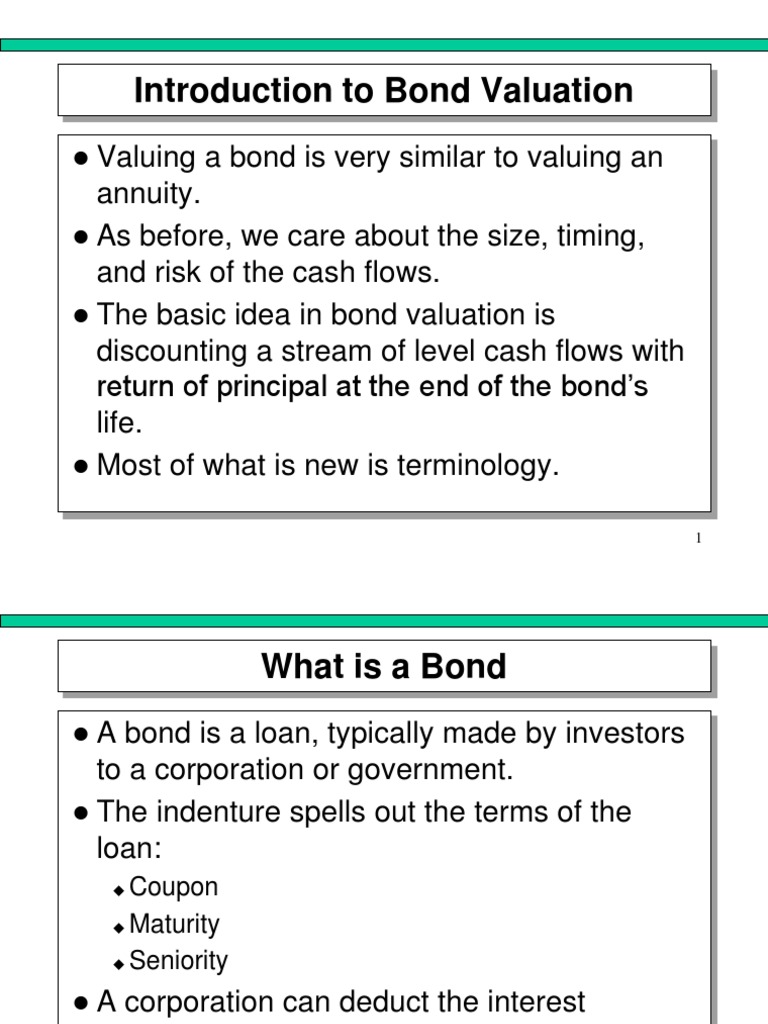 Introduction To Bond Valuation | PDF | Bonds (Finance) | Bond Duration