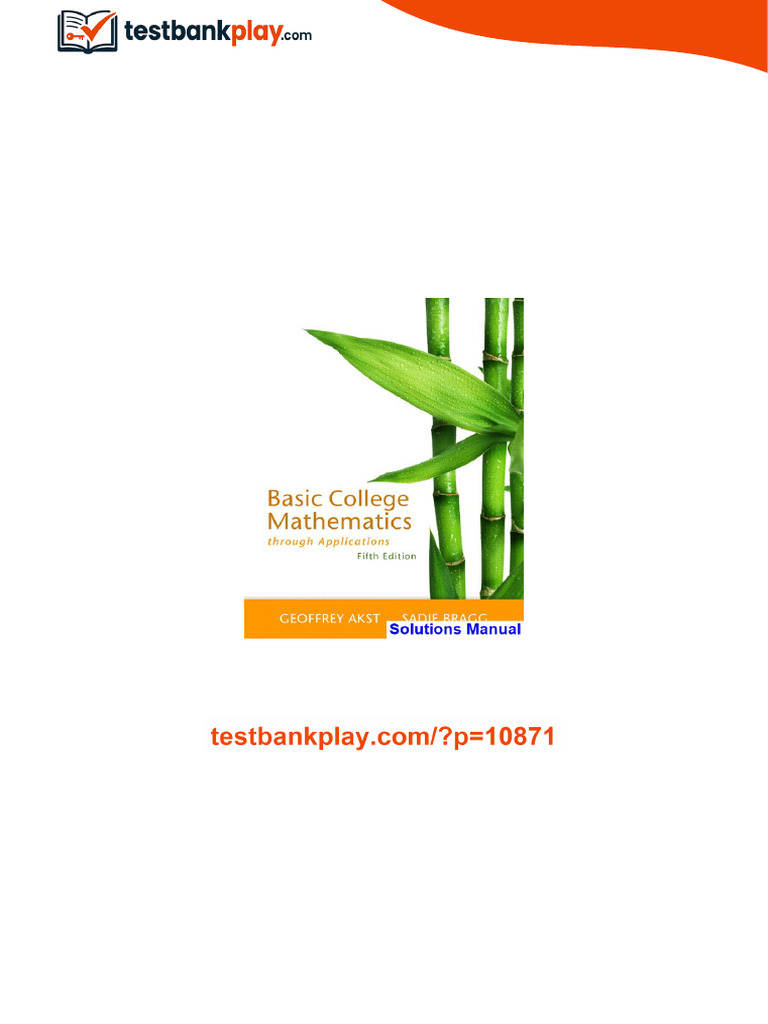 Basic College Mathematics through Applications 5th Edition Akst ...