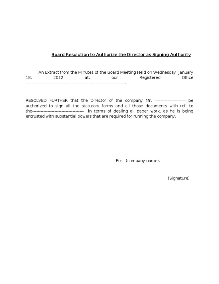 Signing Authority Format | PDF | Finance & Money Management | Computers