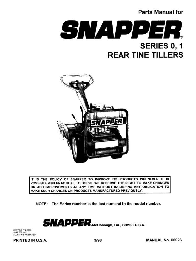 Snapper Tiller r5000 | PDF