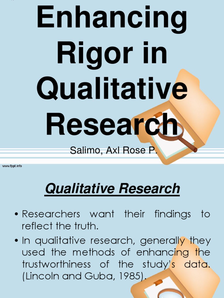 Enhancing Rigor in Qualitative Research: Salimo, Axl Rose P | PDF ...
