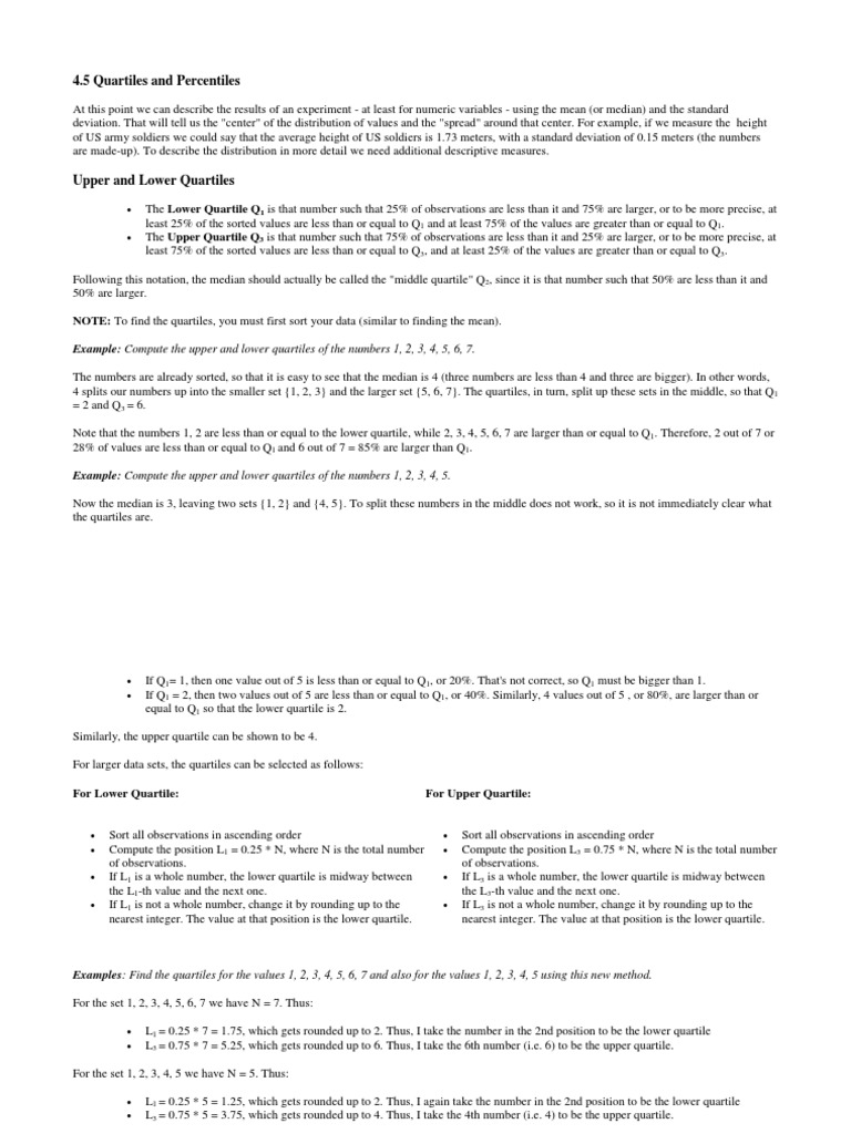 Understanding Quartiles and Percentiles | PDF | Percentile | Median