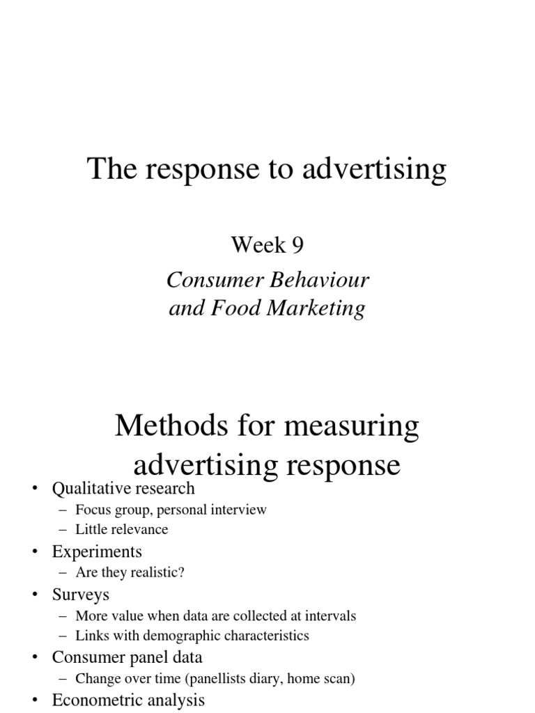 Advertising Response Measurement Methods | PDF | Advertising | Attitude ...
