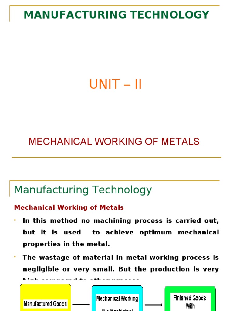 Mechanical Working of Metals | PDF | Extrusion | Forging
