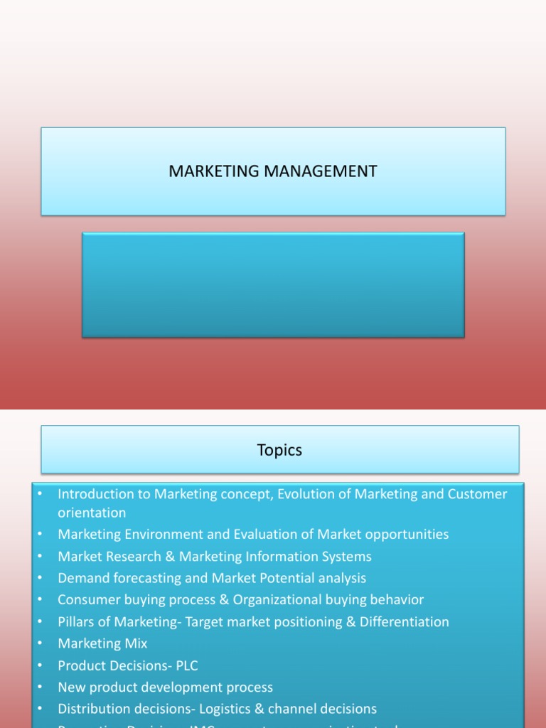 Marketing Management | PDF | Marketing Research | Sales
