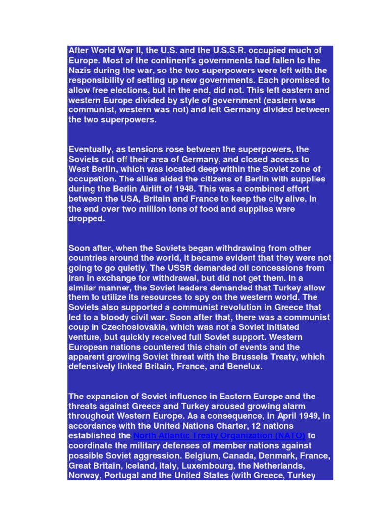 Why Nato Formed | Unduh gratis PDF | Nato | Soviet Union