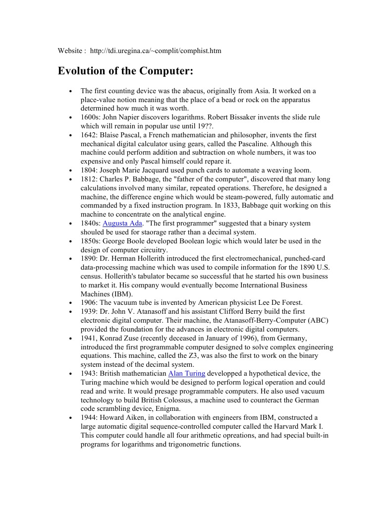 Computer History | PDF | Classes Of Computers | Computer Engineering