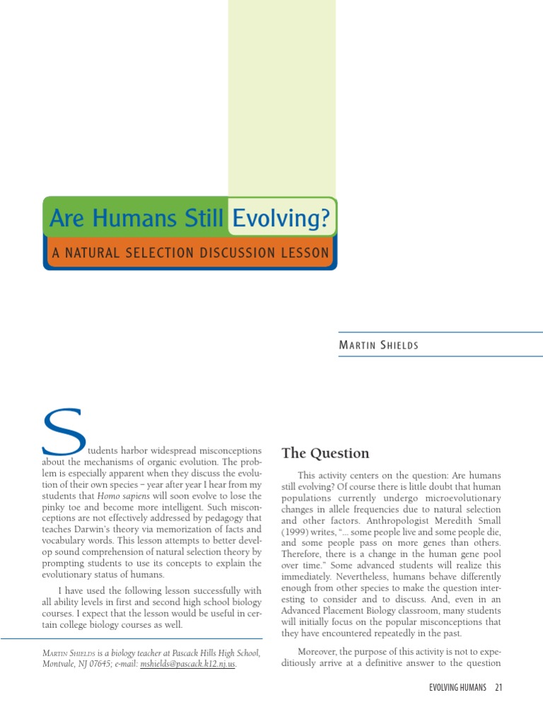 Are Humans Still Evolving? | PDF | Natural Selection | Evolution