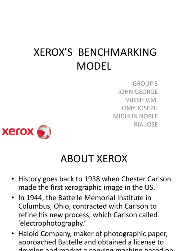 Xerox's Benchmarking Model | PDF | Benchmarking | Business