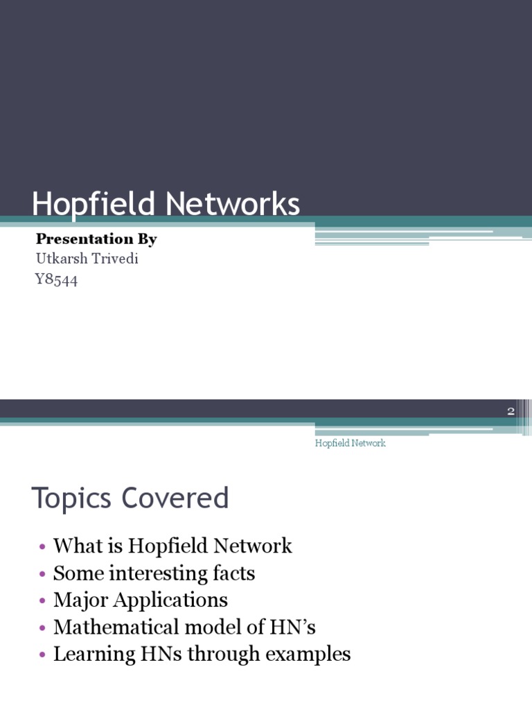 Hopfield Networks Overview | PDF | Teaching Methods & Materials