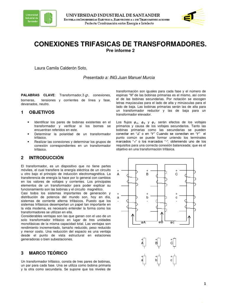 Conexiones Trifasicas de Transformadores | Descargar gratis PDF | Transformador | Inductor