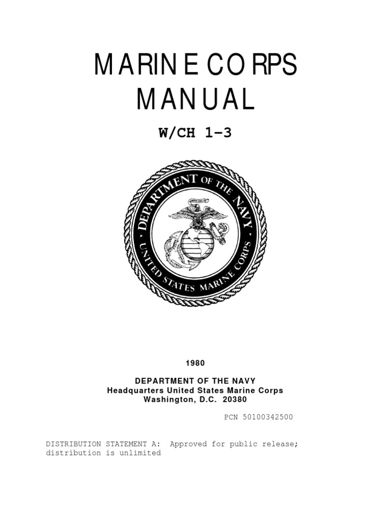 Marine Corps Manual W CH 1-3 | PDF | United States Marine Corps | Marines