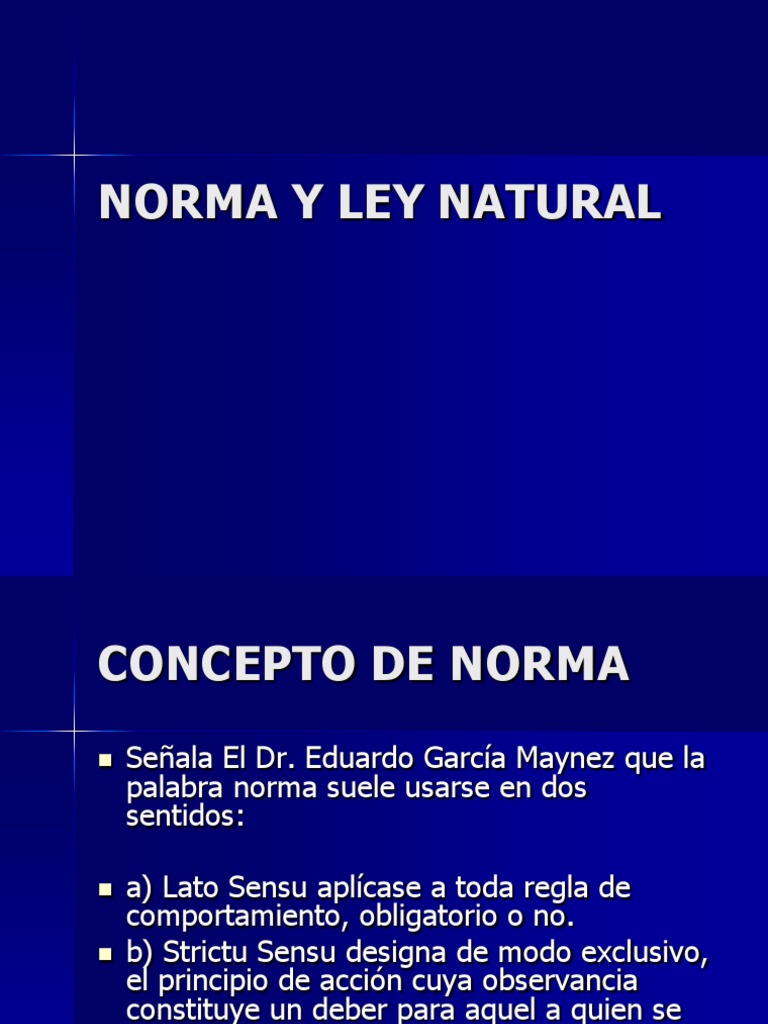 01norma y Ley Natural | PDF | La Ley natural | Concepto